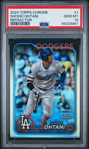 PSA 10 Shohei Ohtani 2024 Topps Chrome #1 REFRACTOR Dodgers MVP LOW POP | eBay