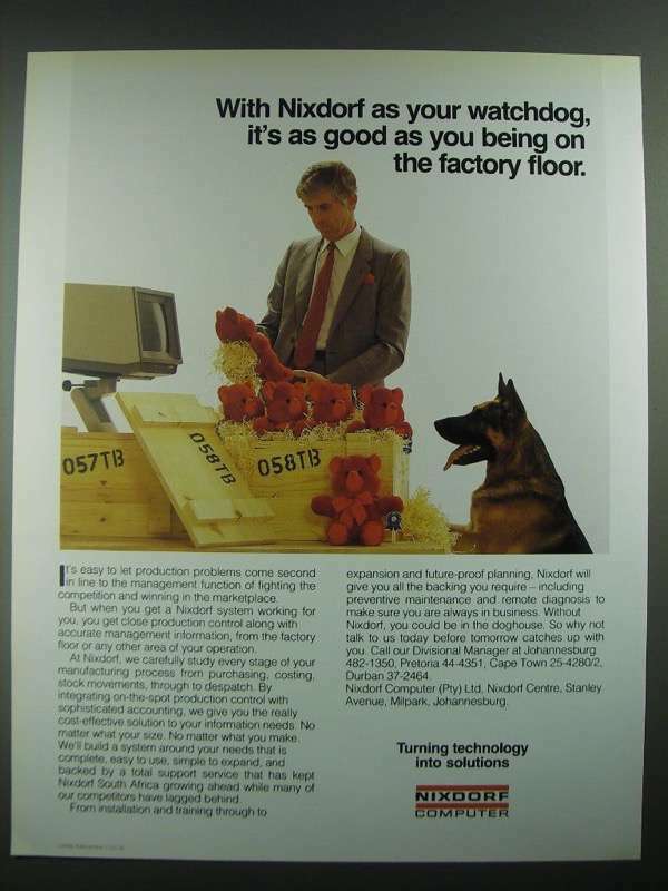 1988 Nixdorf Computers Ad - With Nixdorf as Your Watchdog | eBay