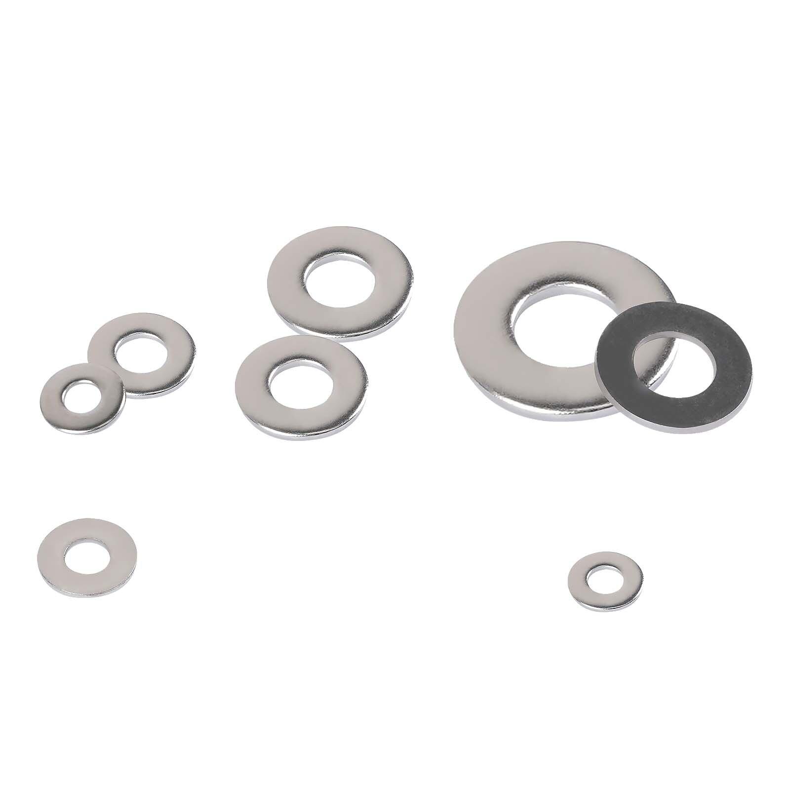260 Pieces of 304 Stainless Steel Washers Flat Washer Assortment Set ...