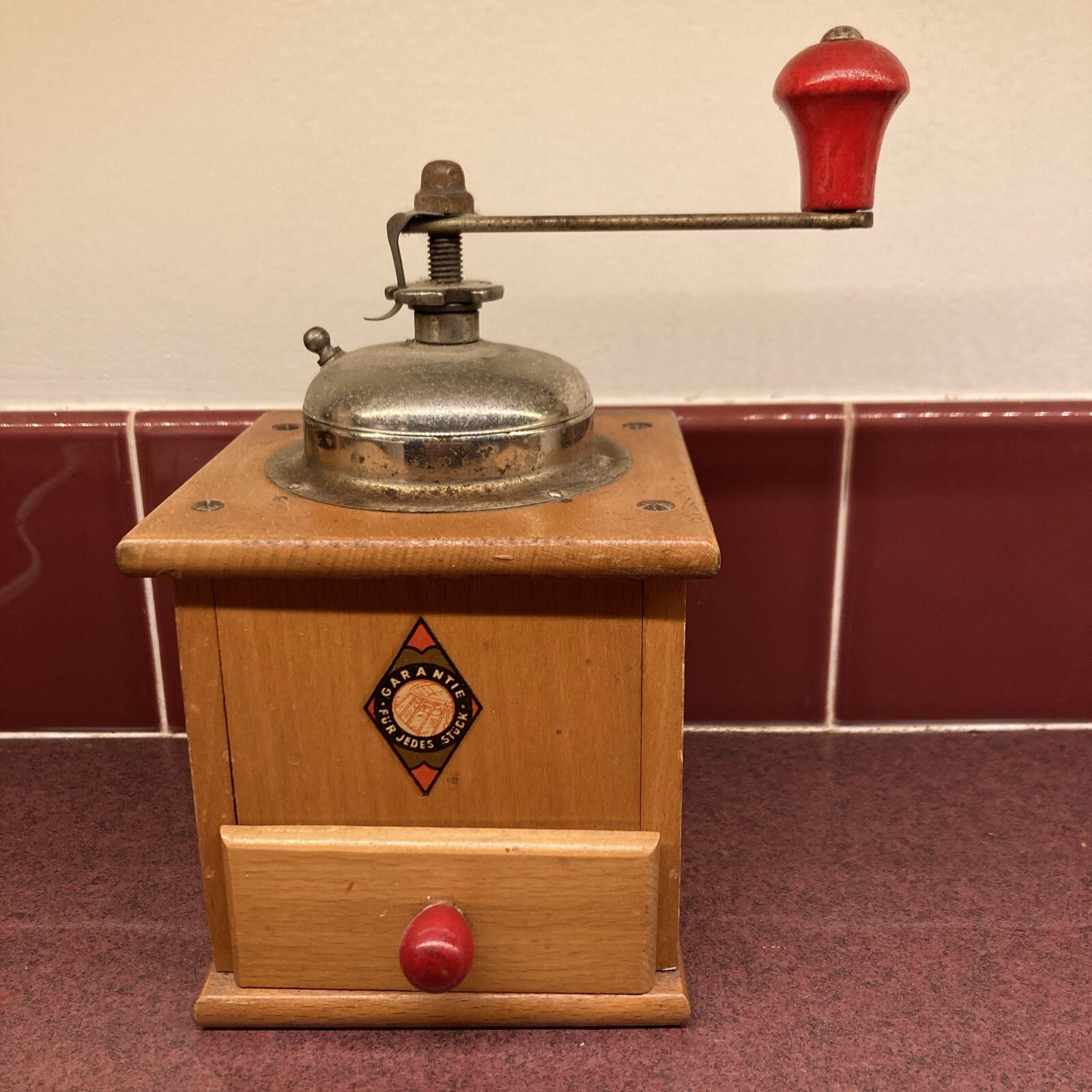 Antique Hand Crank Coffee Grinder Mill Western Germany Garantie Fur ...