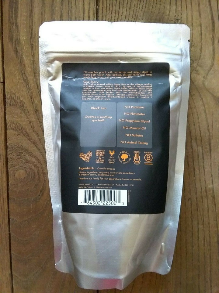 SHEA MOISTURE Black Leaf Bath Tea Body Detox Fair Trade Ingredients | eBay