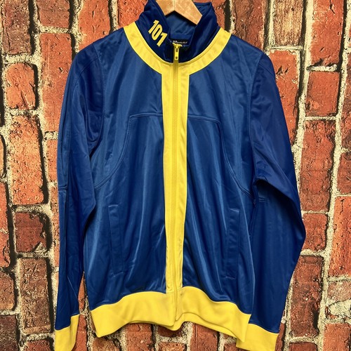 Bethesda Fallout 4 Vault 111 Track Jacket Zip Blue Yellow Mens Medium ...