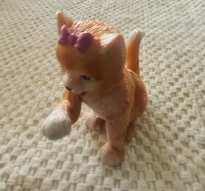 My Little Pet Shop Cat Toy Moving Arm And Tail Orange Tabby Cat Pink ...