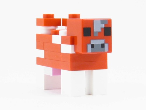 LEGO Minecraft Red White Cow Mooshroom Minifigure Farm Animal Mini Fig ...