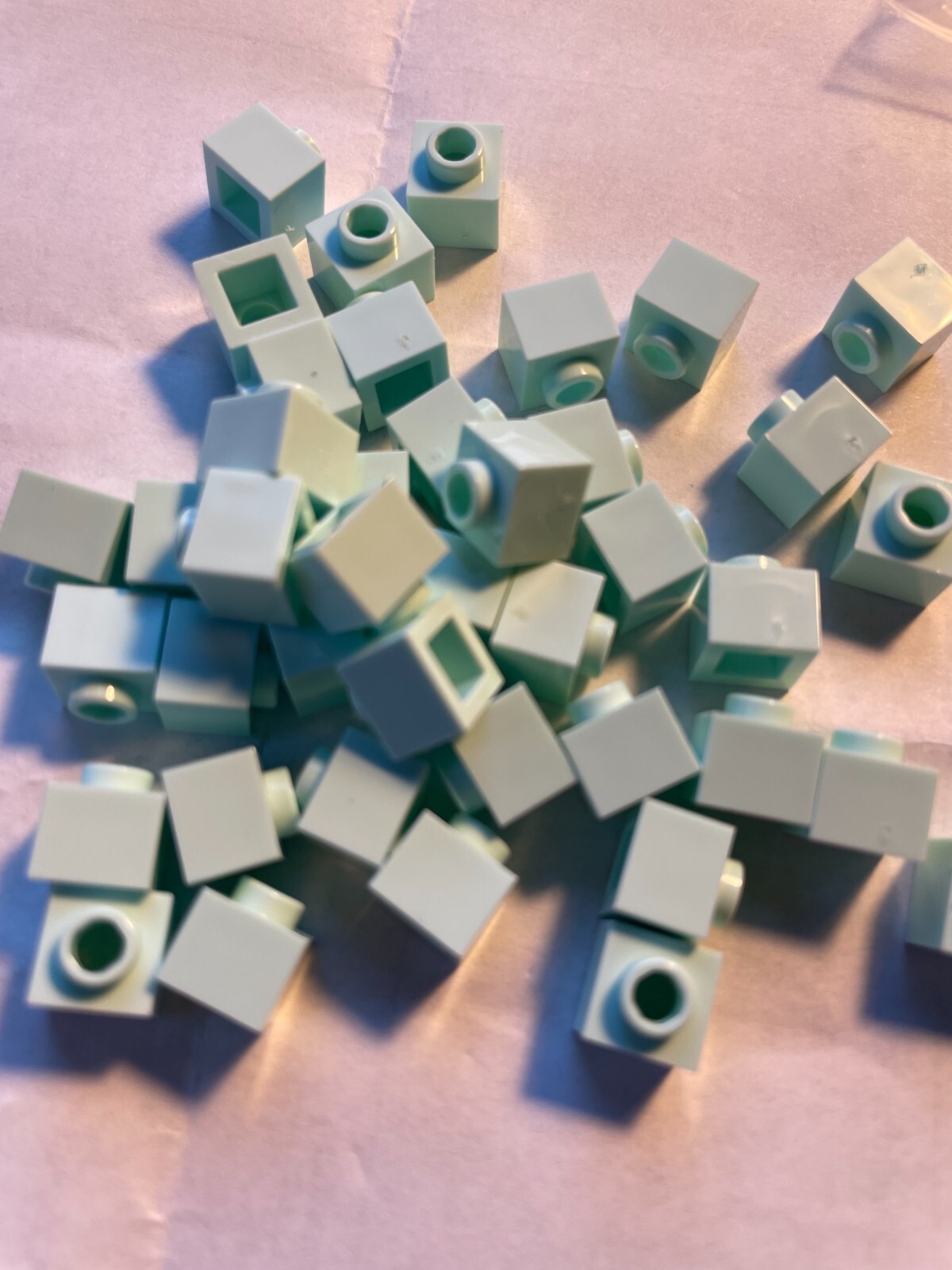 LEGO NEW-86996-LIGHT AQUA-BRICK MOD/ 1 X 1 X 2/3 WITH OPEN STUD-4 ...