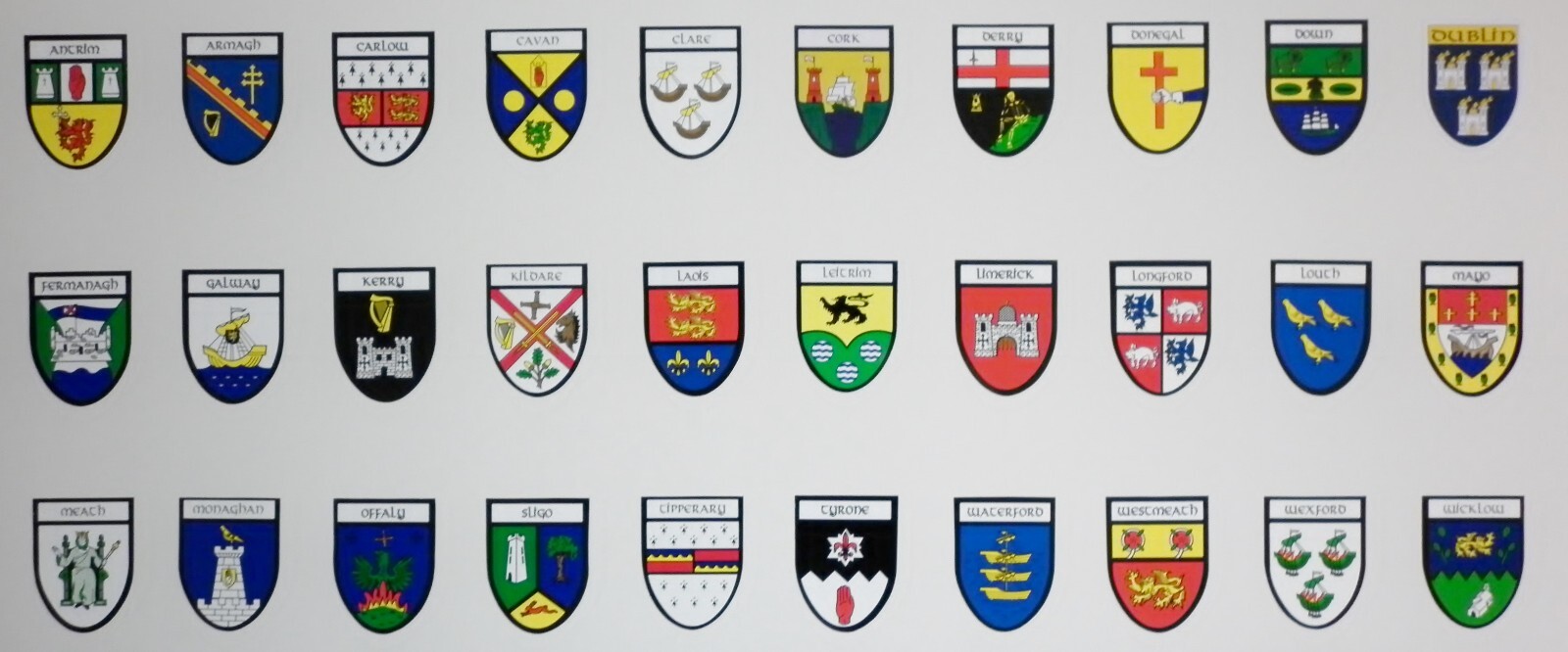 IRELAND County Shield Stickers / Decals - Irish Gift ALL 32 Available ...