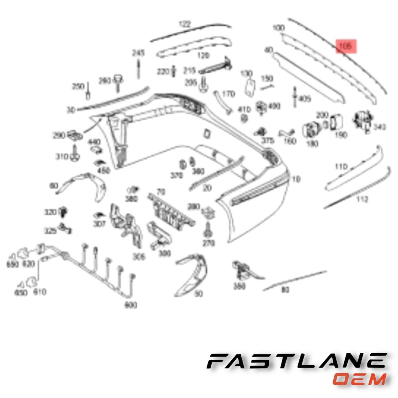 Mercedes-Benz E-class W211 Rear Bumper Molding Chrome A2118850221 OEM ...