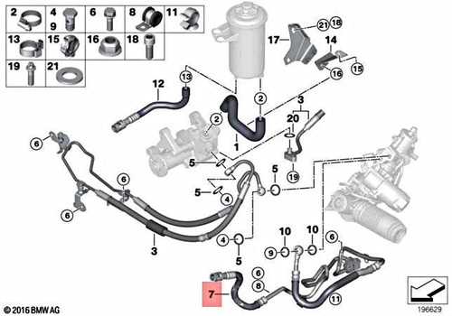 Genuine BMW E70 SUV Front Power Steering Return Hose OEM 32416795670 | eBay