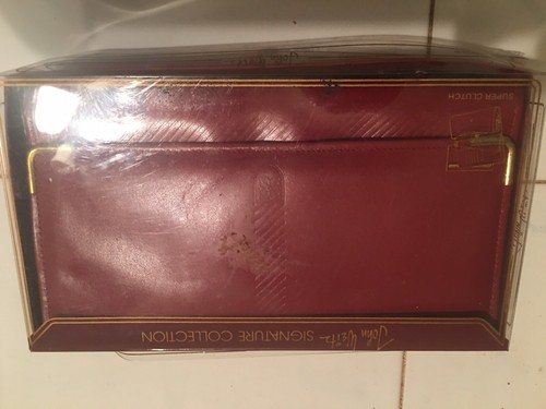 VTG John Weitz Signature Collection WINE CLUTCH Leather Wallet | eBay