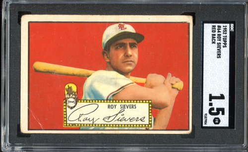 1952 Topps #64 Roy Sievers (Red Back) SGC 1.5 St. Louis Browns Baseball ...