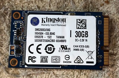 SSD 30GB Kingston SMS200S3 / 30G Hard Drive mSATA 740617217001| eBay