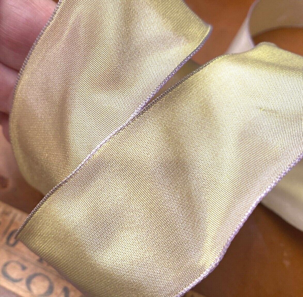 vintage rayon acetate ribbon 1.5" yellow lavender 1yd made in France | eBay