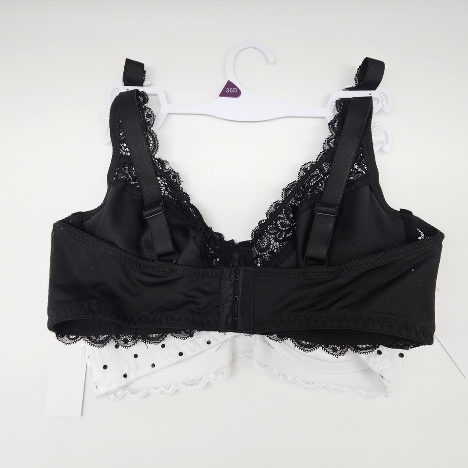 2 PK GLORIA VANDERBILT Women 36D 38D 38DD 40C Soft Cup Bra Underwire ...