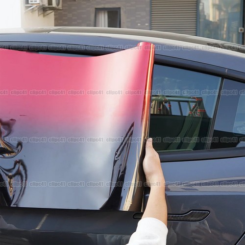 Red Black Car Gradient Sunshade Film PVC Two Tone Car Window Film ...
