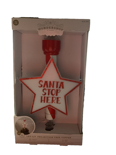 WONDERSHOP AT TARGET SANTA STOP HERE LED LIT PROJECTION TREE TOPPER | eBay