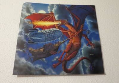 FLYING SHIP VS RED DRAGON Forgotten Realms Jeff Butler Art TSR Dungeons ...