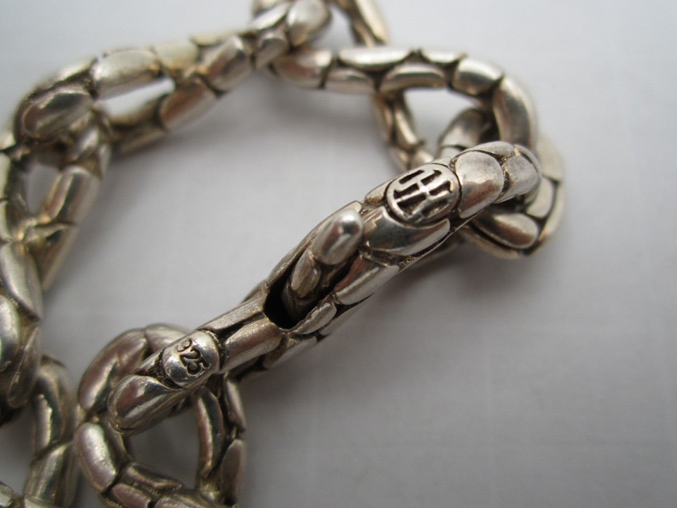 AUTHENTIC John Hardy Kali Pebble BRACELET Sterling Silver INFINITY LINK ...
