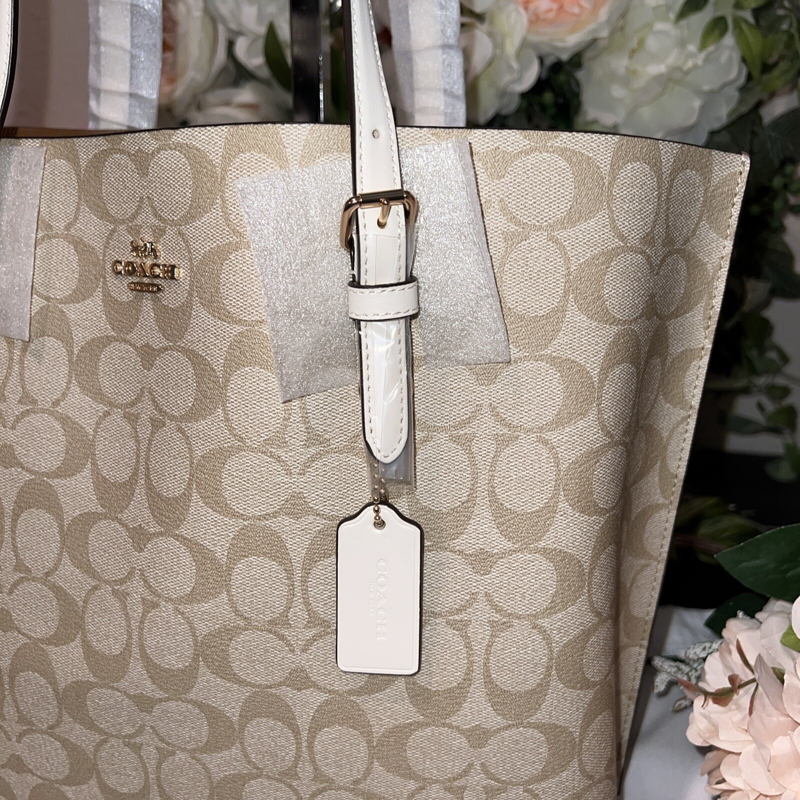 COACH Signature Canvas MOLLIE Tote/Shoulder Bag~Light Khaki/Chalk or ...