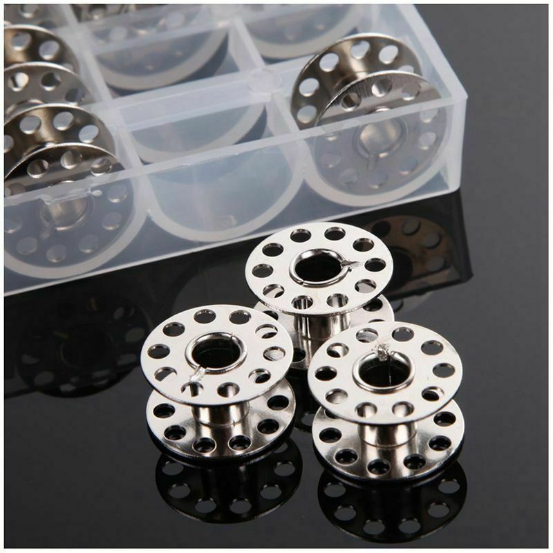 25 Grid Sewing Machine Spools Bobbins Metal Case Coil Box Storage Case ...