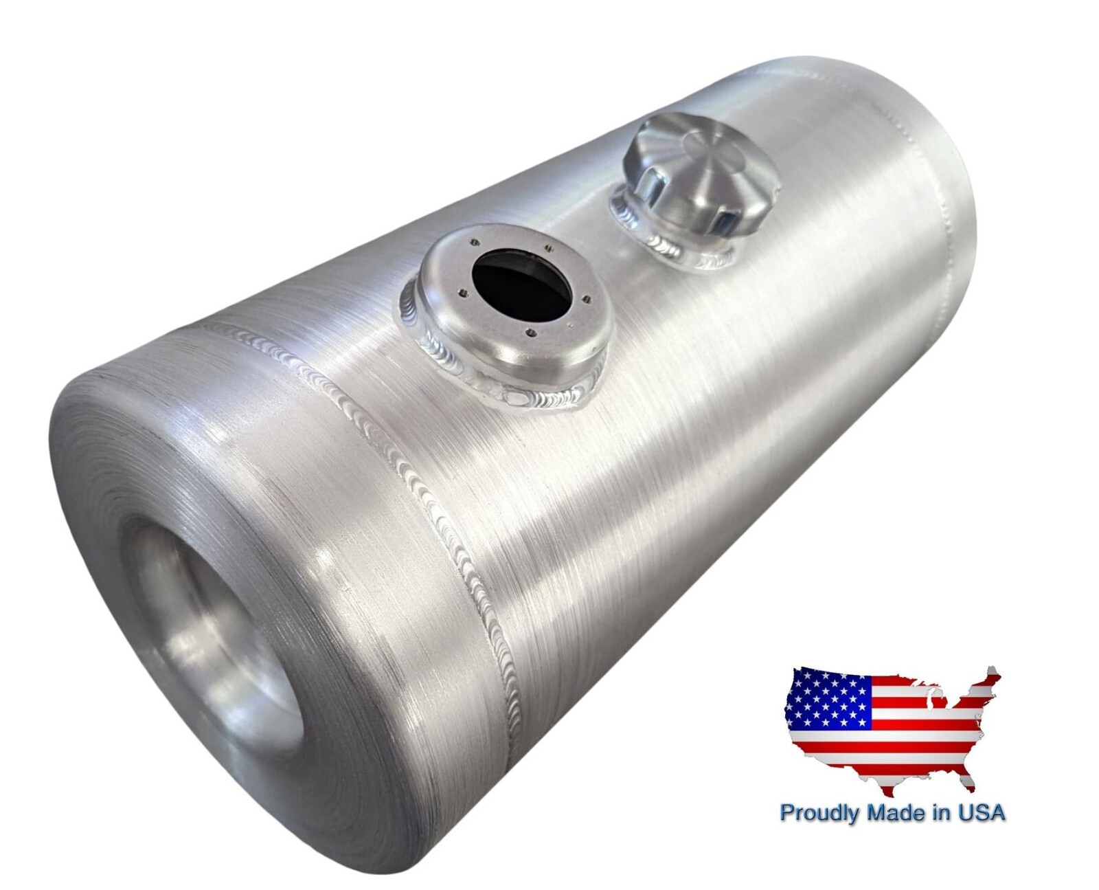 8x33 Center Fill Spun Aluminum Round Gas Tank w/Sender Flange - 7 Gal 3 ...