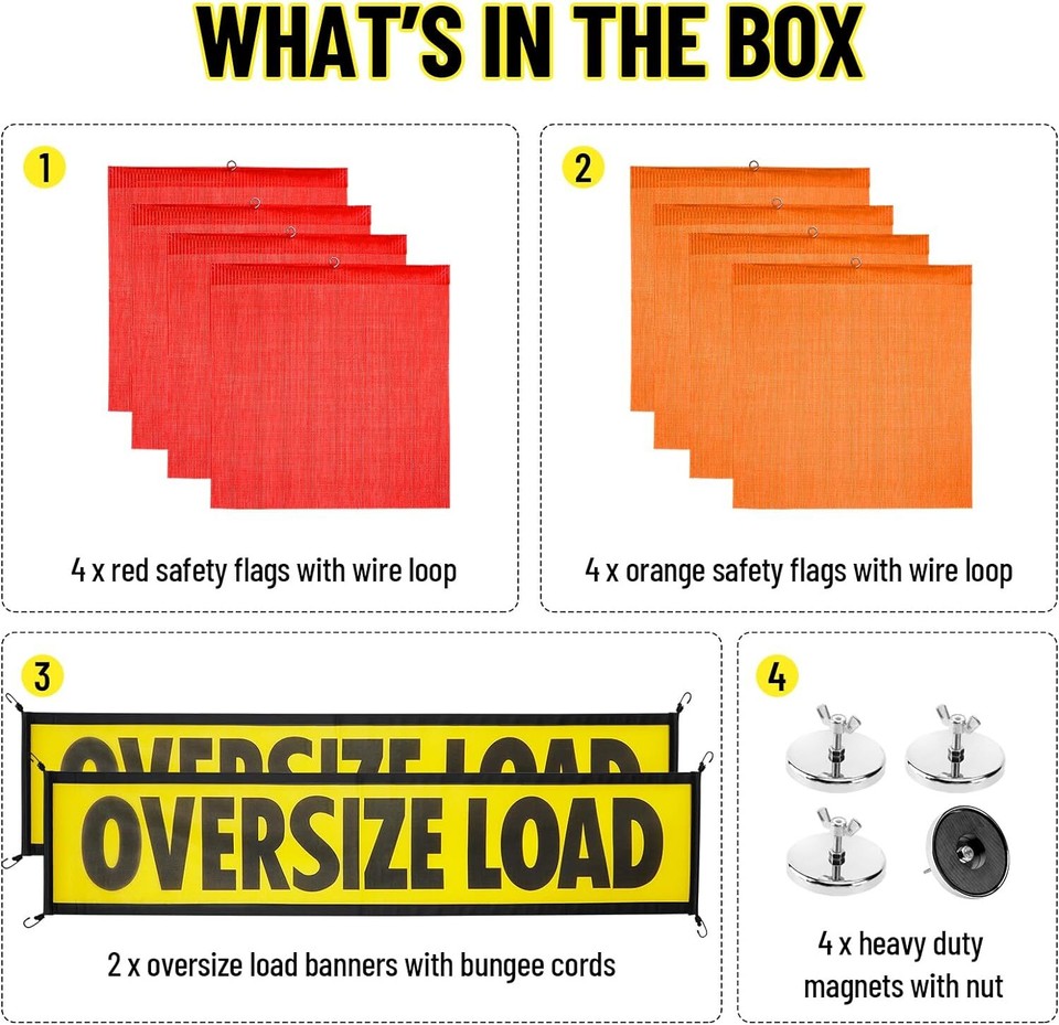NEW Oversize Load Banners, Safety Flags For Trucks with Heavy Duty ...