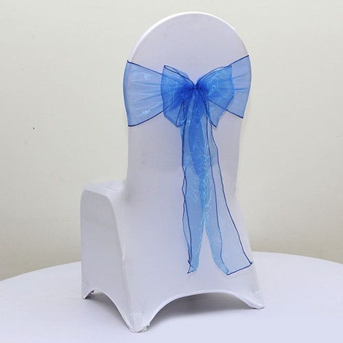 royal blue organza chair sashes chair ties bow ribbon wedding ...