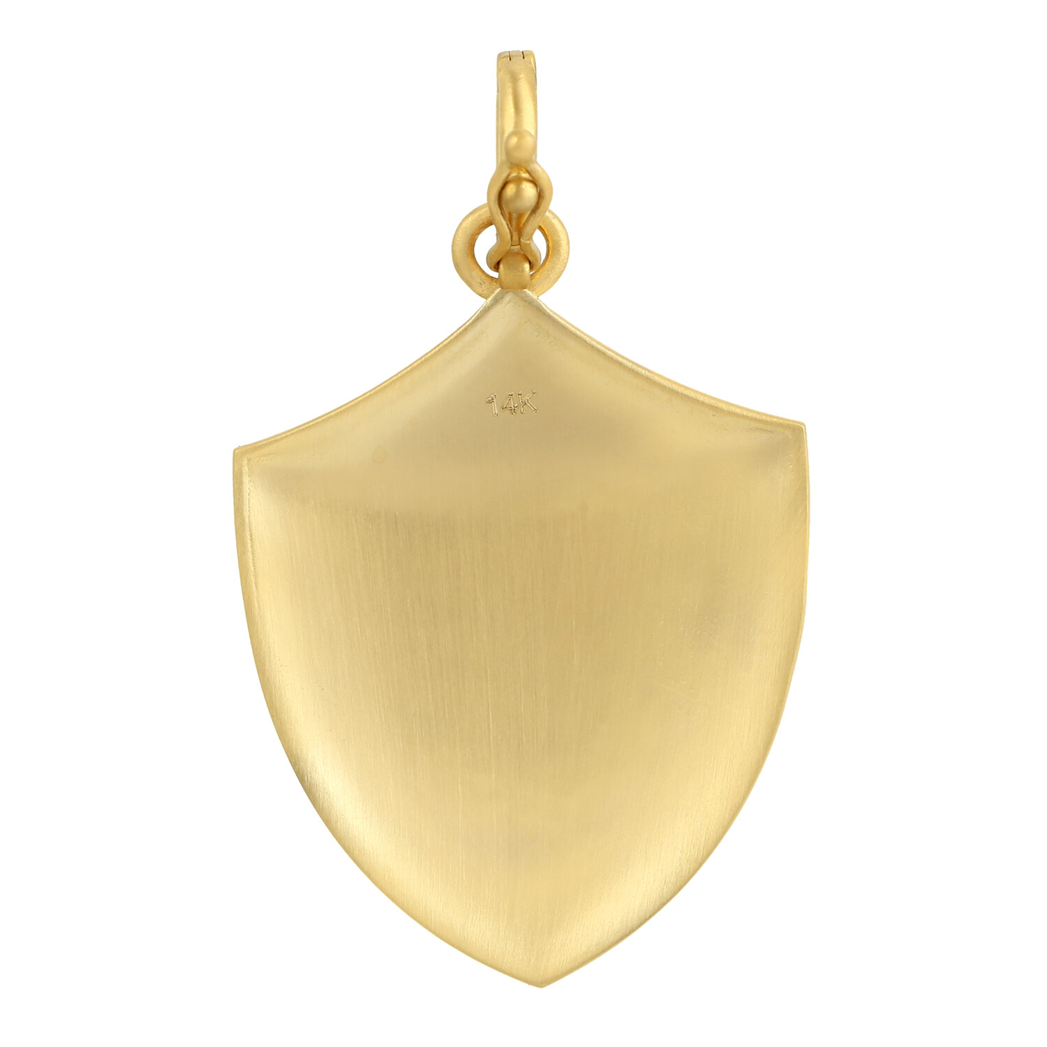 Handmade 14k Gold Natural Diamond Shield Enamel Pendant Party wear ...
