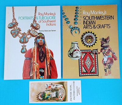 RAY MANLEY’S LOT OF 2 SOUTHWEST INDIANS ARTS & CRAFTS, TURQUOISE BOOKS ...