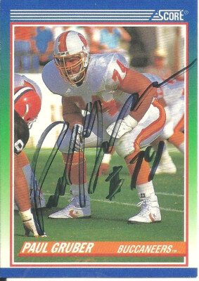 Paul Gruber Tampa Bay Buccaneers/ Wisconsin Personally Autographed Card ...