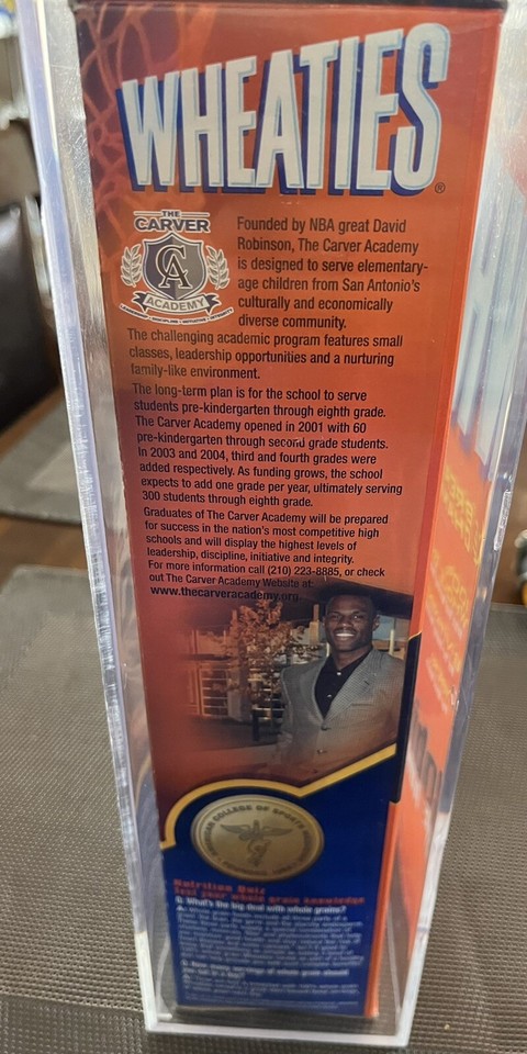 San Antonio Spurs David Robinson Wheaties Cereal Empty Box With ...