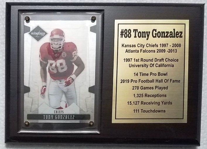 Kansas City Chiefs Tony Gonzalez Football Card Plaque | eBay