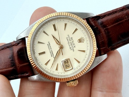 1959 ROLEX OYSTER PERPETUAL DATEJUST AUTOMATIC 36mm cal. 1066 18K GOLD ...