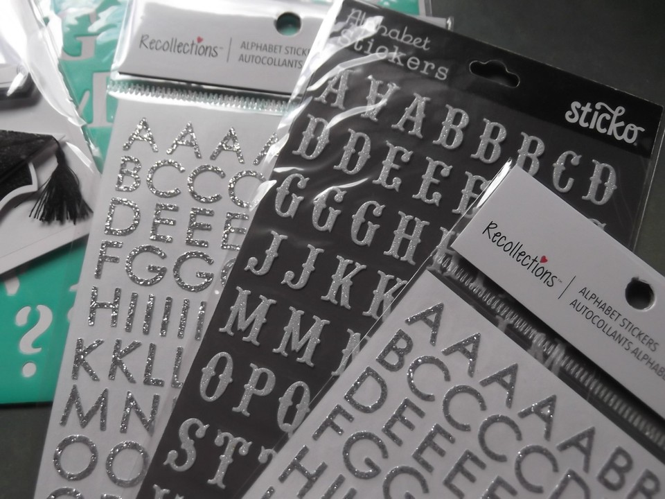 Sticker Lot -6 Packs Alphabet & Numbers Scrapbooking Stickers Letters ...