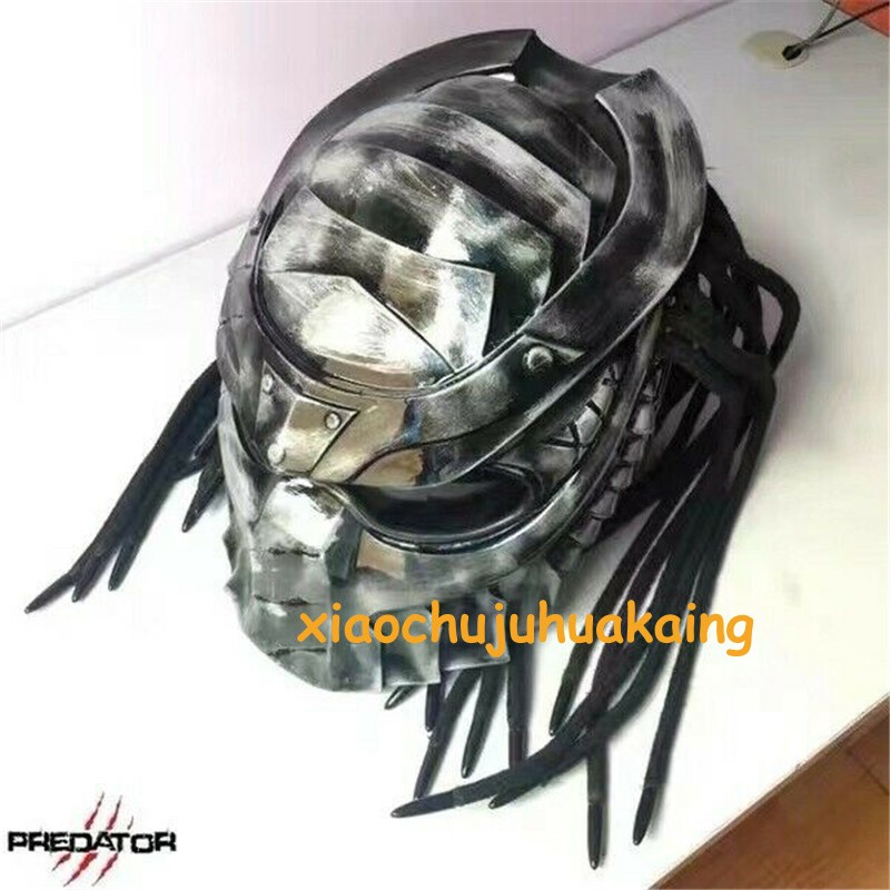 Predator Handmade Painted Motorcycle Full Face Laser Light Adult Helmet ...
