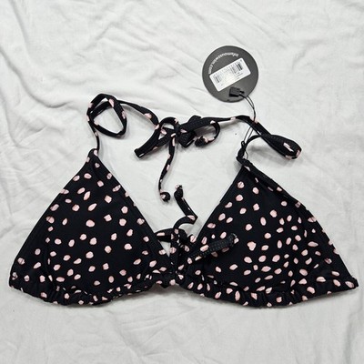 Infamous Swim Mia String Top Size M Popcorn Black RRP$69 | eBay Australia