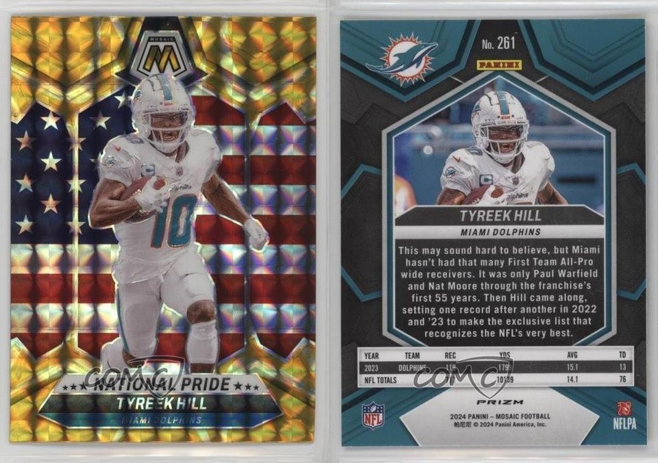 2024 Panini Mosaic National Pride Reactive Yellow Prizm Tyreek Hill ...