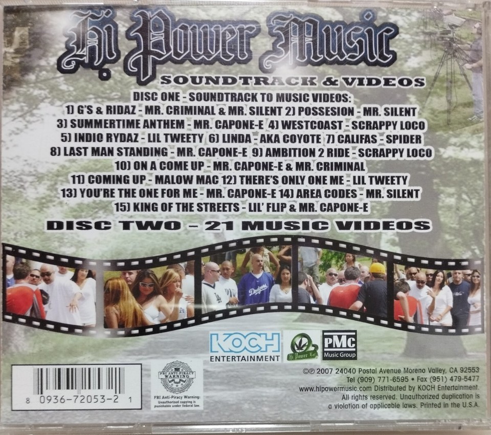 HI POWER MUSIC SOUNDTRACK & VIDEO CHICANO GANGSTA RAP G-RAP HIPHOP HIP ...