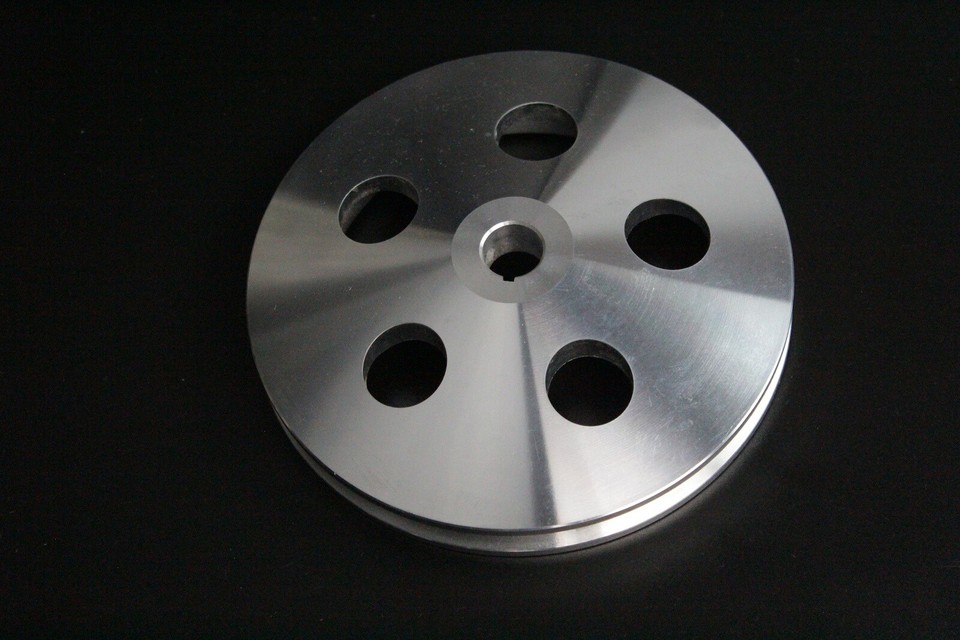 SBC 1/2/3 Groove Aluminum Long Water Pump Pulley & Alternator Pulley ...