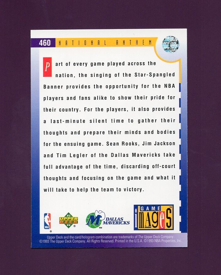 1993-94 Upper Deck Sean Rooks, Jim Jackson #460 - Dallas Mavericks | eBay