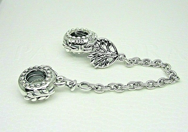 Authentic PANDORA Love Heart Family Tree Safety Chain Charm #799293c00 ...