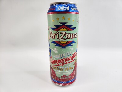 Fallout Pomegranate Arizona Green Tea Energy Drink 22oz Can Vault-Tec ...