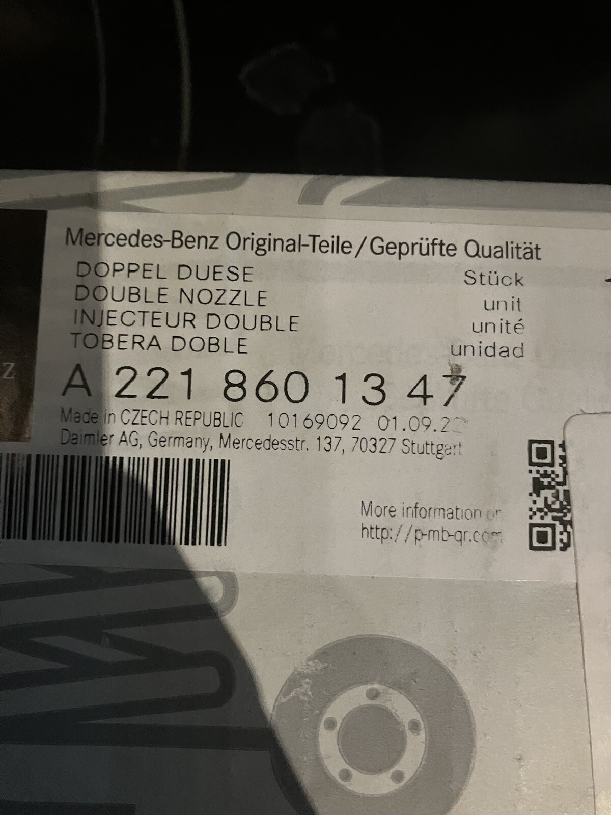 MERCEDES BENZ S-CLASS S350L W221 LEFT PASSENGER HEADLIGHT WASHER JET ...