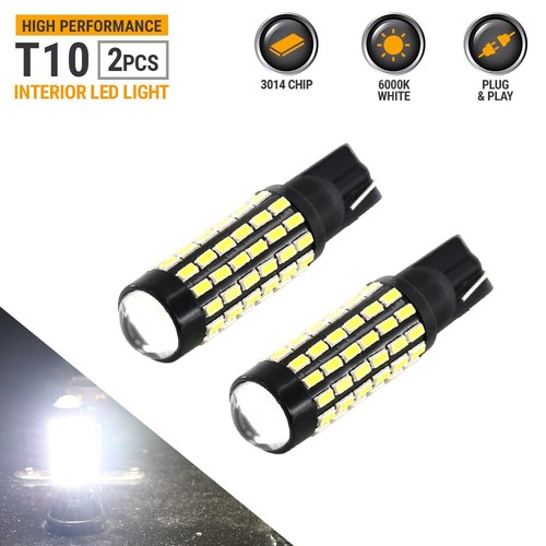 2x 6000K White Front Dome Interior Car T10 921 194 168 LED Bulbs | eBay