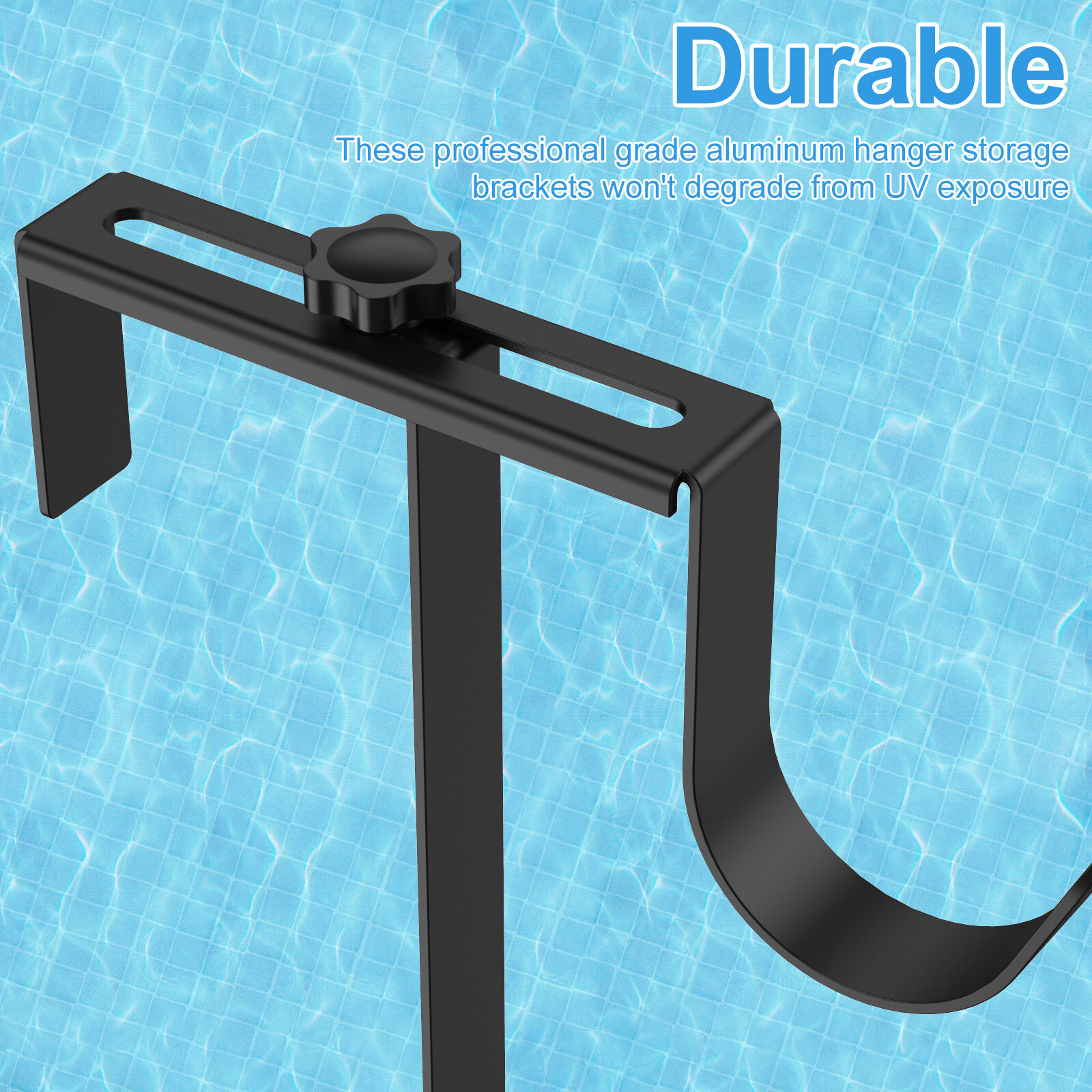 2 Pcs Pool Pole Hooks Adjustable Pool Pole Hanger No Drill Pool Fence ...