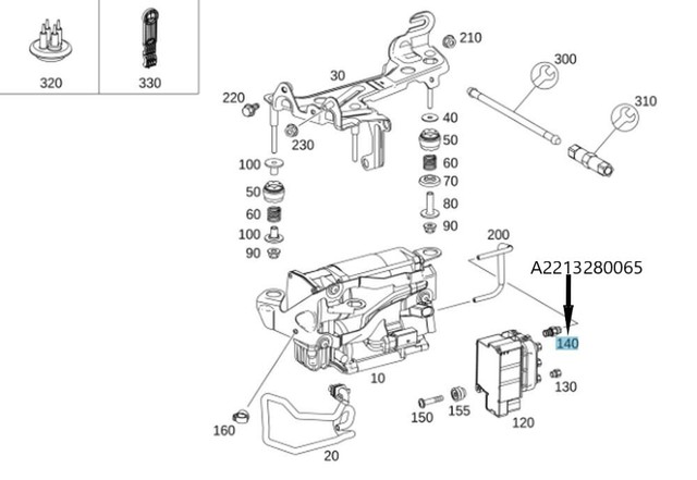 MERCEDES-BENZ ML W164 Ventilblock Verbindung Passform A2213280065 Neu ...
