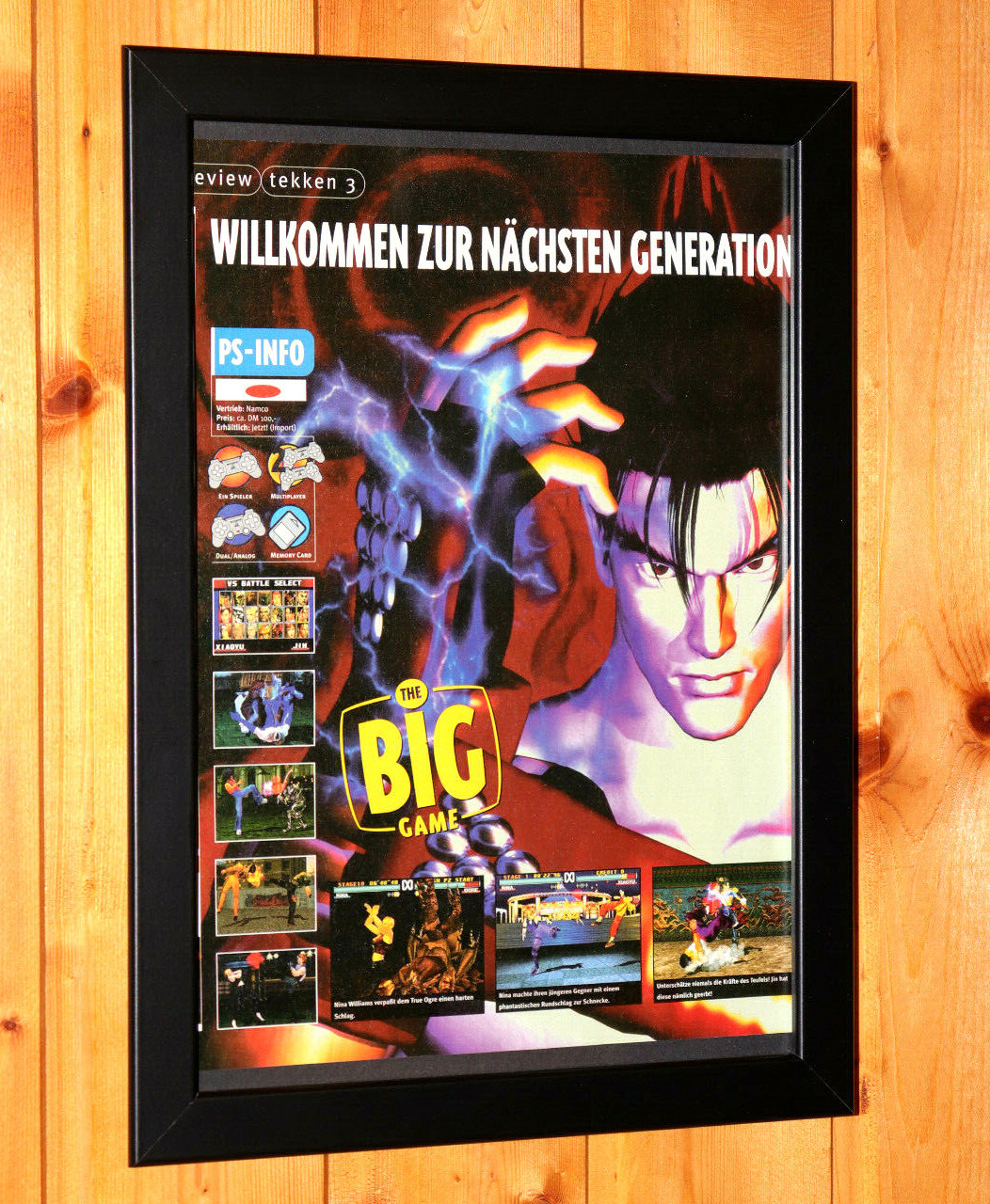 Tekken 3 Playstation 1 PS1 Rare Old Poster Framed Vintage Rare ...