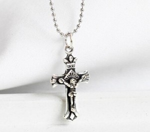 Women 925 Sterling Silver Vintage Jesus on Cross Pray Chain Necklace 16 ...