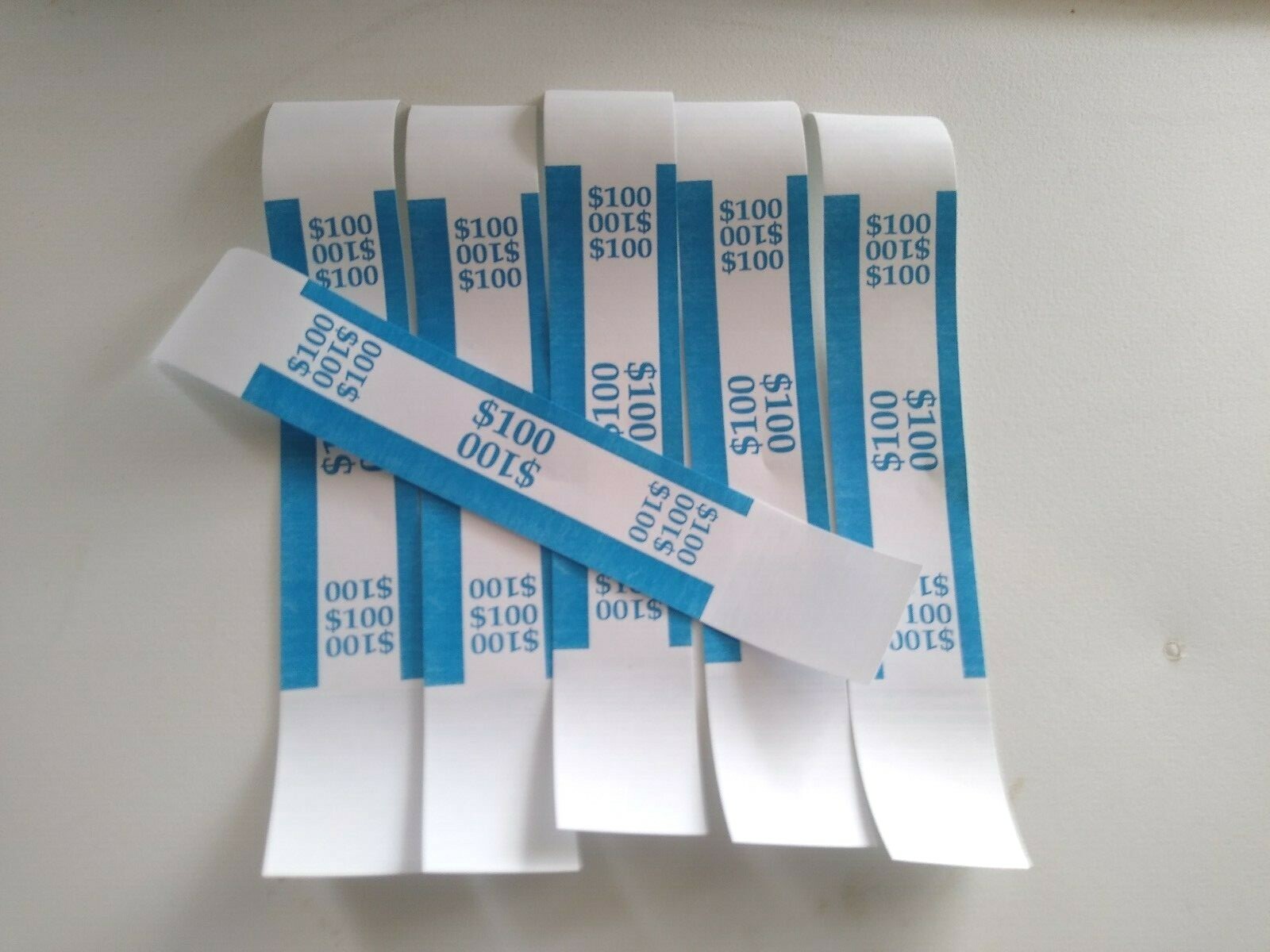 50 BLUE - $100 SELF-SEALING CURRENCY STRAPS/BANDS | eBay