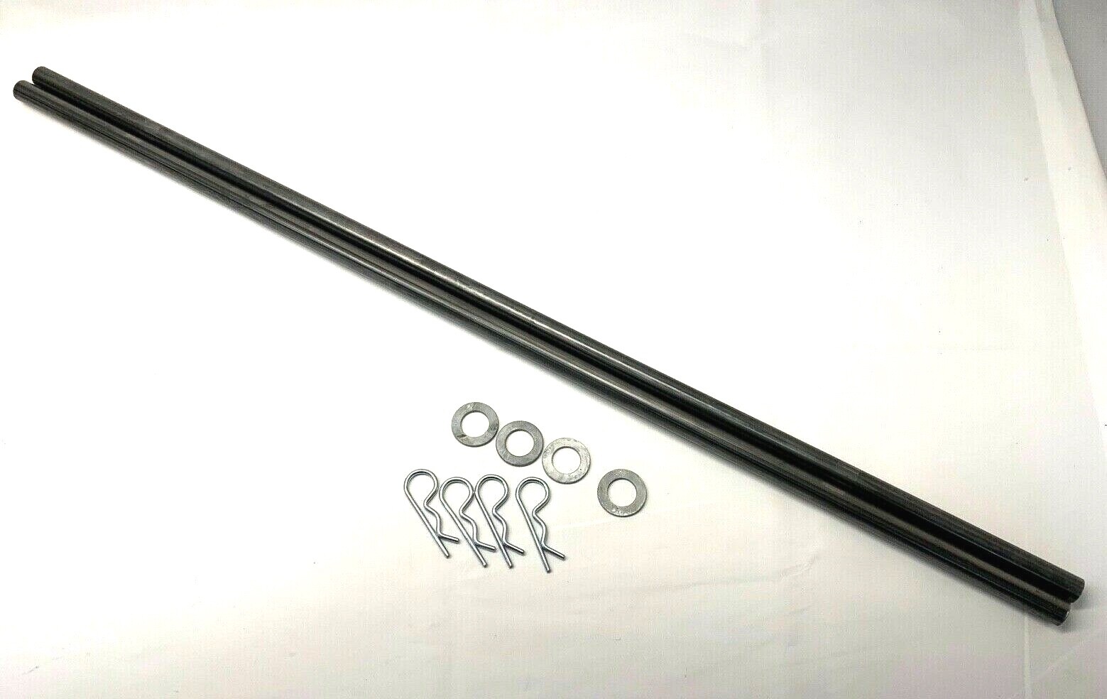 2 New Trolley Wheel Axles For Soap Box Kart Kit With R Clips And ...