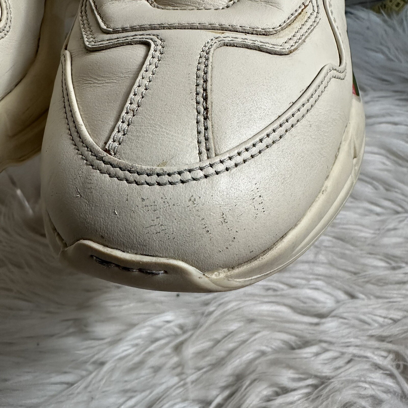 Gucci Men’s Rython Gucci logo leather sneaker size 8.… - Gem